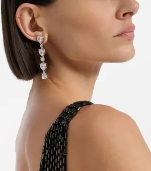 SELF-PORTRAIT Tiered Crystal Drop Earrings