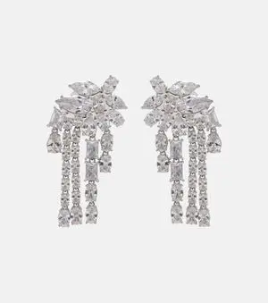 SELF-PORTRAIT Crystal Drop Earrings - Silver