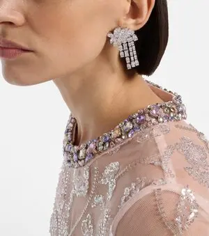 SELF-PORTRAIT Crystal Embellished Drop Earrings
