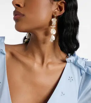 SELF-PORTRAIT Tiered Faux Pearl-embellished Drop Earrings