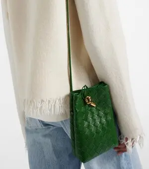 Bottega Veneta Andiamo Mini Leather Crossbody Bag - Green