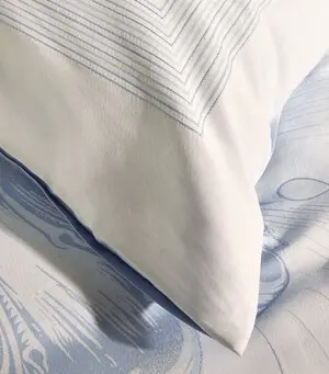 CELSO DE LEMOS Egyptian Cotton Exquise King Duvet Cover - Blue