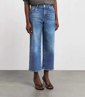 7 For All Mankind Embellished Stovepipe Straight Ankle Jeans