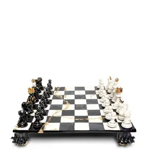 PURLING Gold Leaf Bones Of Stone Chess Set - Black