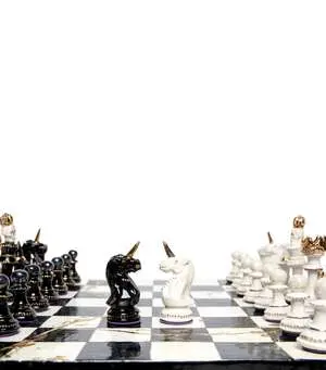 PURLING Gold Leaf Bones Of Stone Chess Set