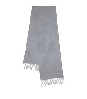 Mulberry Cashmere Fringed Scarf - Grey