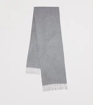 Mulberry Cashmere Fringed Scarf - Grey