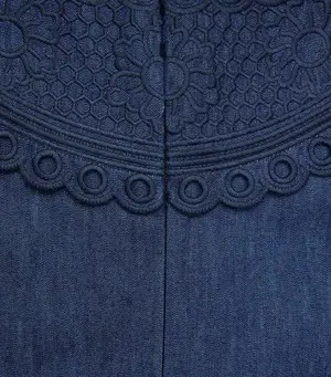 Zimmermann Mahon Denim Broderie Blouse - Navy