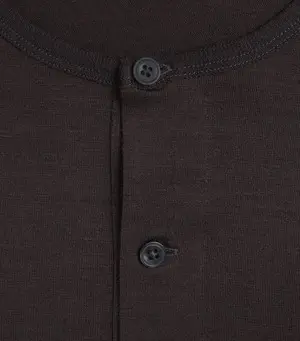Studio Nicholson Wool Henley T-shirt - Black