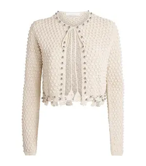 Rabanne Crochet Tie-detail Cardigan - Ivory