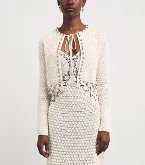 Rabanne Crochet Tie-detail Cardigan - Ivory