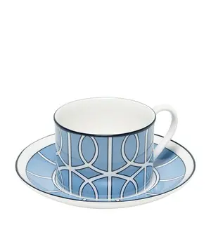 O.W.LONDON Loop Teacup And Saucer - Blue