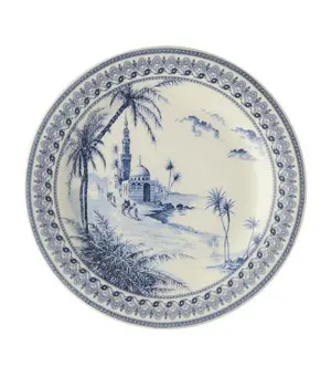 GIEN Set Of 4 Ceramic Dépareillé Canape Plates - Blue