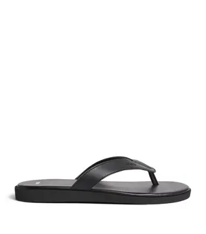 BOSS Faux Leather Flip Flops