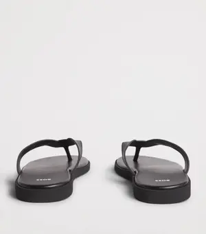 BOSS Faux Leather Flip Flops