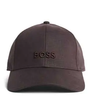 BOSS Linen Logo Cap - Brown