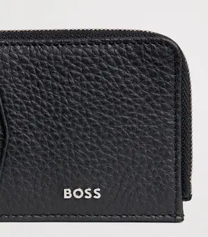 BOSS Grained Leather Crosstown Card Holder