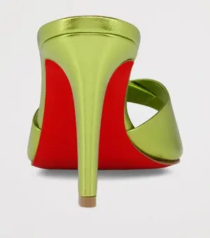 CHRISTIAN LOUBOUTIN Fanny Metallic Leather Mule 85 - Green