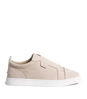 CHRISTIAN LOUBOUTIN St Louis Leather Slip-on Sneakers - Beige