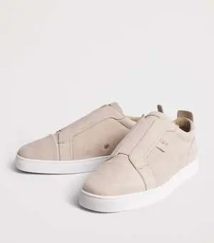 CHRISTIAN LOUBOUTIN St Louis Leather Slip-on Sneakers - Beige