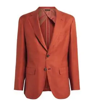 Brioni Silk-cashmere-linen Blazer - Brown