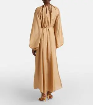 Zimmermann Mahon Embellished Silk Maxi Dress - Beige