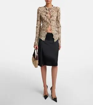 Gucci Snake-print Silk Blouse