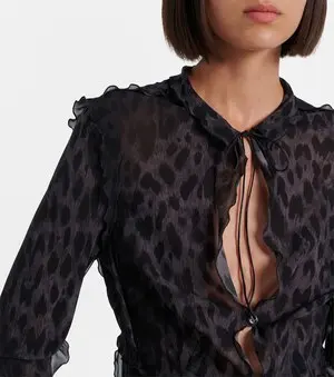 Gucci Leopard-printed Silk Blouse