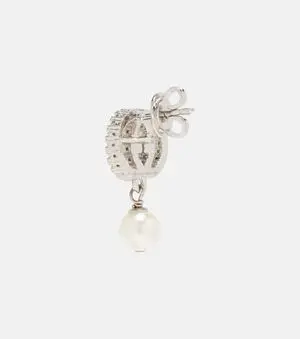 Gucci Interlocking G Embellished Drop Earrings - Silver