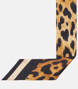 Gucci Leopard-print Silk Twill Scarf - Brown