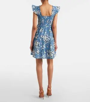 Rixo Sidney Floral Cotton Mini Dress - Blue