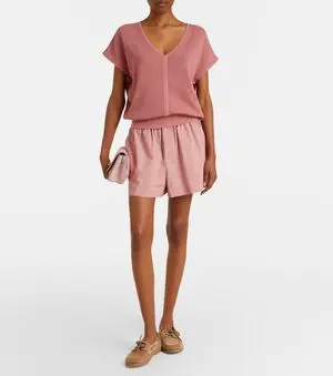 Varley Ashford Open-knit Cotton Top