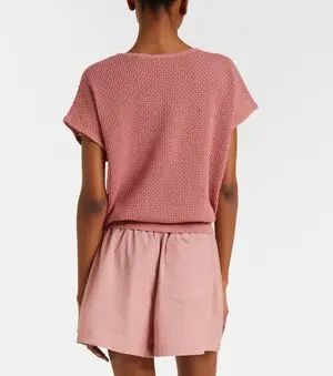Varley Ashford Open-knit Cotton Top