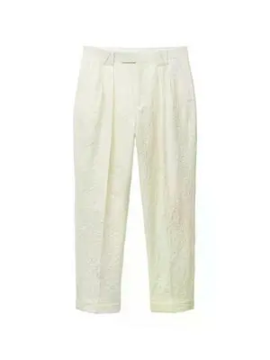 Versace Wool Creased Formal Trousers With Medusa Hardware - Neutrals