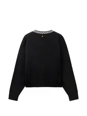 Versace Striped-trim Medusa Plaque Cardigan - Black