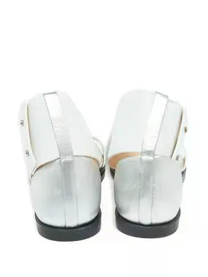 JOSEPH Tone Leather Ankle Strap Sandals - Silver