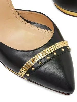 CHARLOTTE OLYMPIA Leather Studded Pointed-toe Pumps