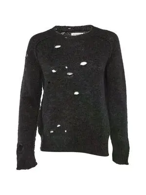 MARANT ETOILE Distressed Knit Sweater - Black