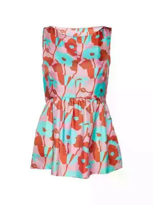 ROKSANDA Floral-print Peplum Top - Pink