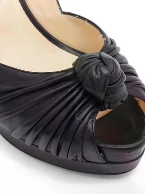 CHRISTIAN LOUBOUTIN Leather Peep-toe Knot Detail Pumps - Black