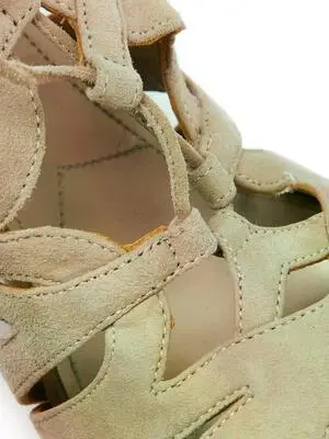 Prada Lace-up Suede Heeled Sandals