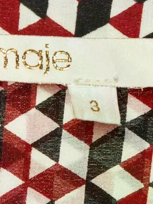 Maje Geometric Print Silk Shirt