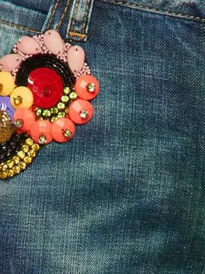 Dsquared2 Bead Embellished Straight Leg Jeans