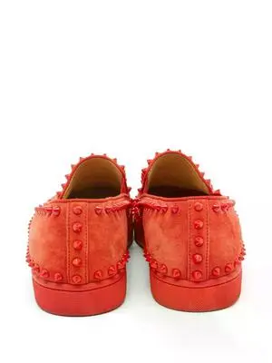 CHRISTIAN LOUBOUTIN Suede Pik Boat Spike-stud Sneakers