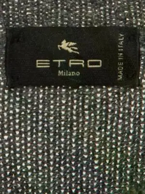 Etro Buttoned Wool Sweater With Geometric Trim