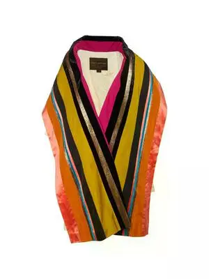 LOUIS VUITTON Striped Shawl Collar Coat