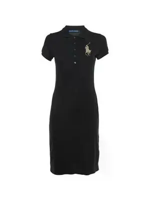 Polo Ralph Lauren Embellished Logo Midi Dress - Black