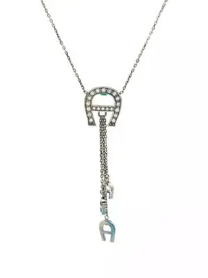 AIGNER Tone Logo Charm Necklace