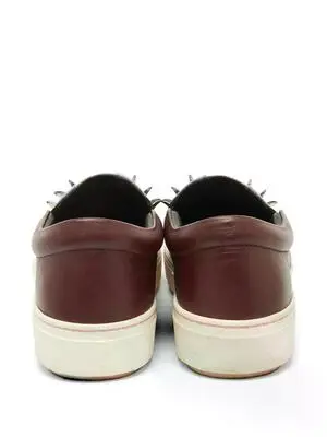 Fendi Face Motif Leather Slip-on Sneakers