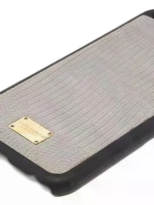 Dolce & Gabbana Lizard-embossed Logo-plaque Phone Cover